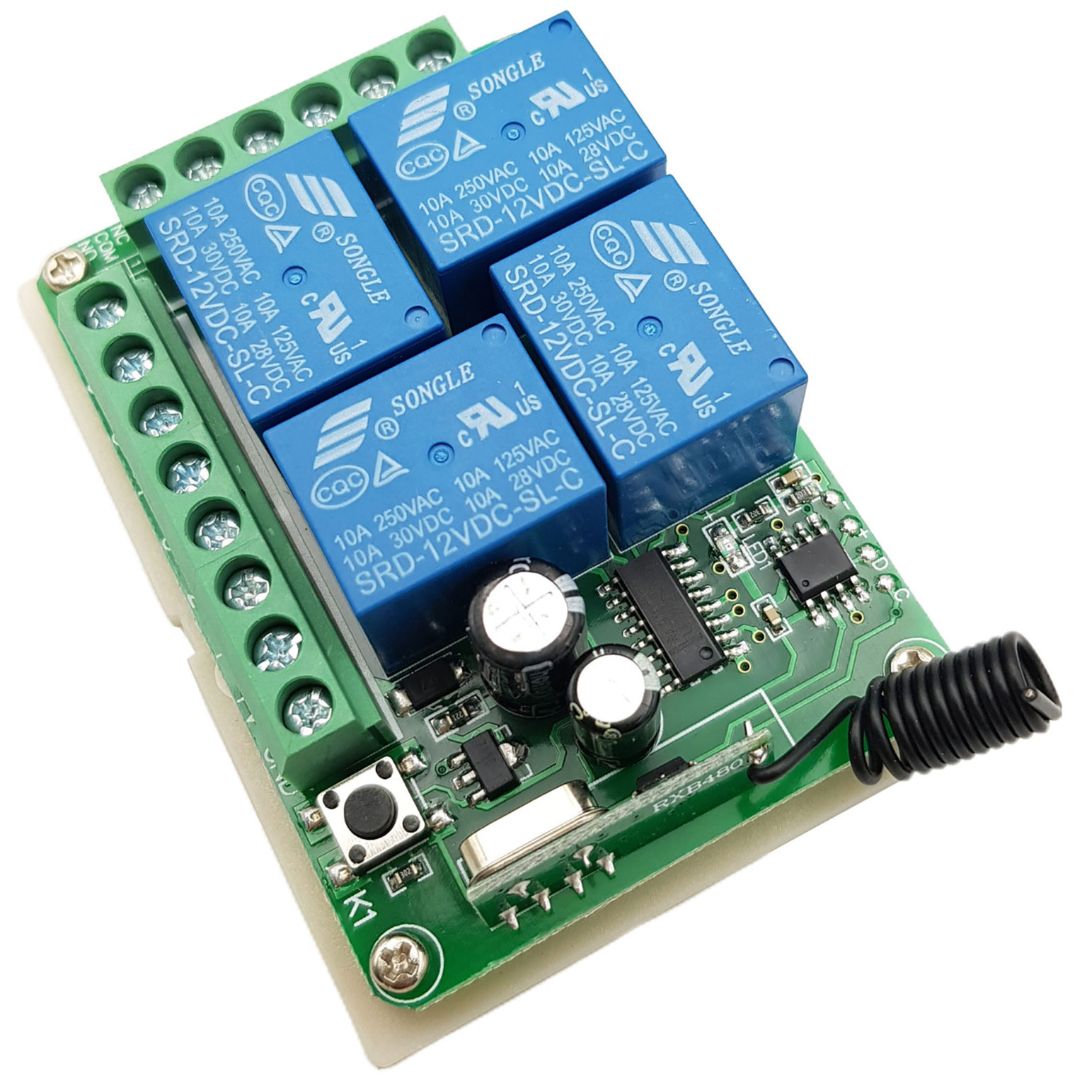 Bộ điều khiển RF 433Mhz 12VDC 4 kênh kèm remote - Nshop