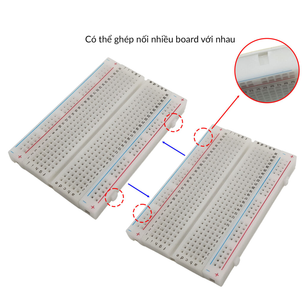 Test board, Bread board 85x55mm 400 lỗ - Nshop