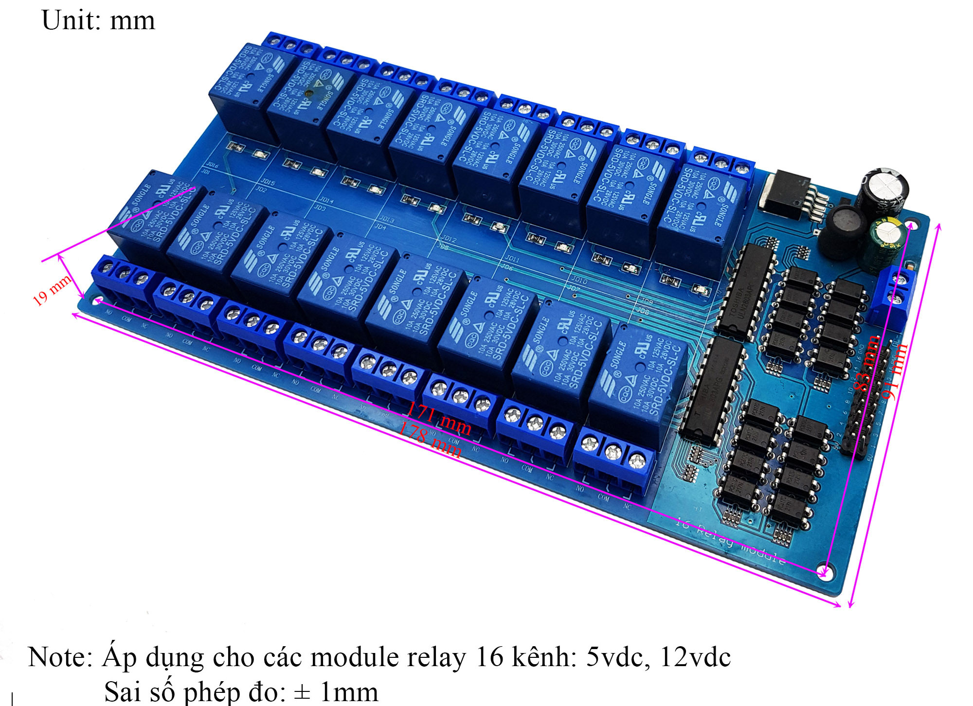 Module 16 Relay Với Opto Cách Ly (5VDC) - Nshop