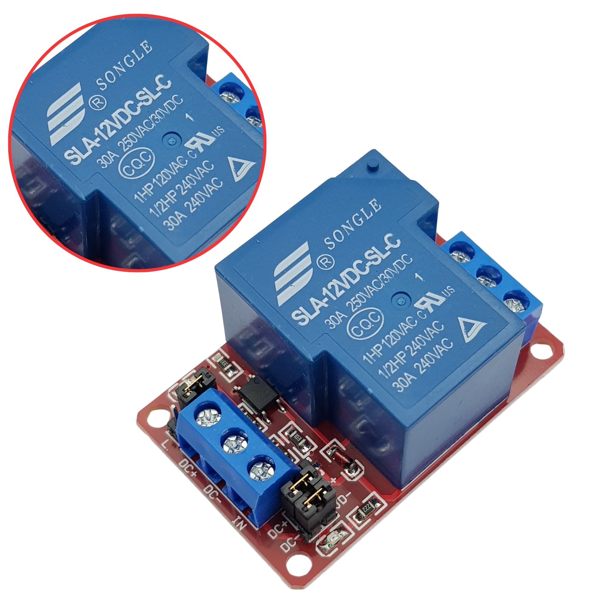 Module 1 Relay Với Opto Cách Ly Kích H/L 12V 30A - Nshop