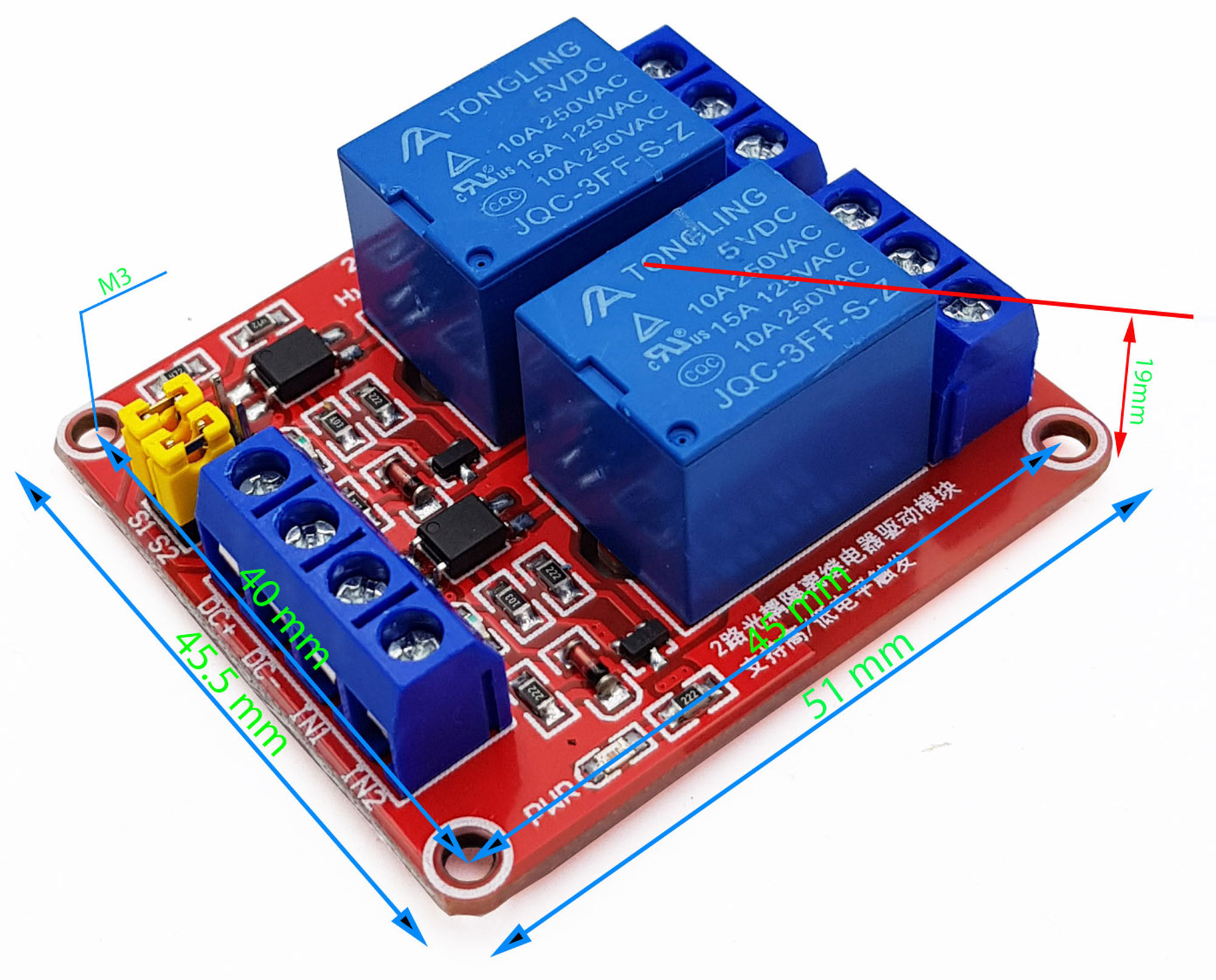 Module 2 Relay Với Opto Cách Ly Kích H/L (5VDC) - Nshop