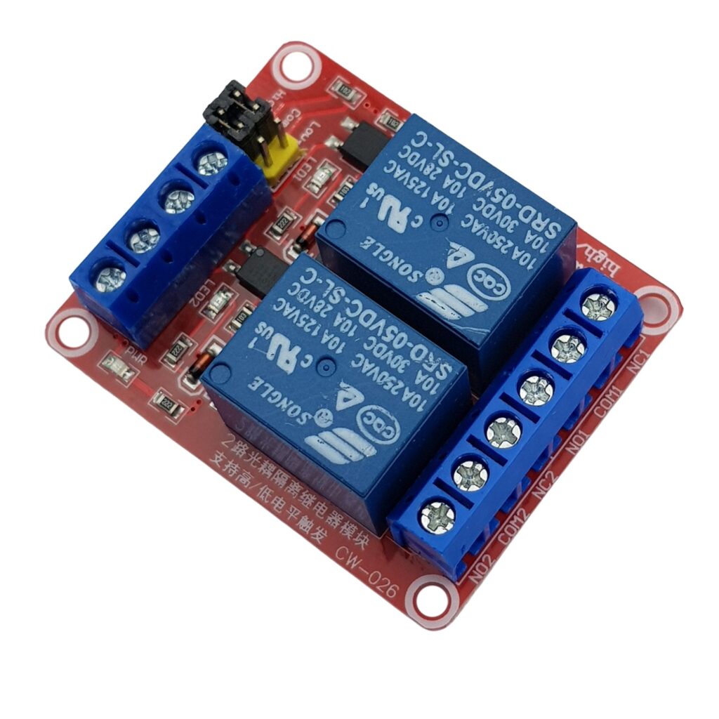 Module 2 Relay Với Opto Cách Ly Kích H/L (5VDC) - Nshop