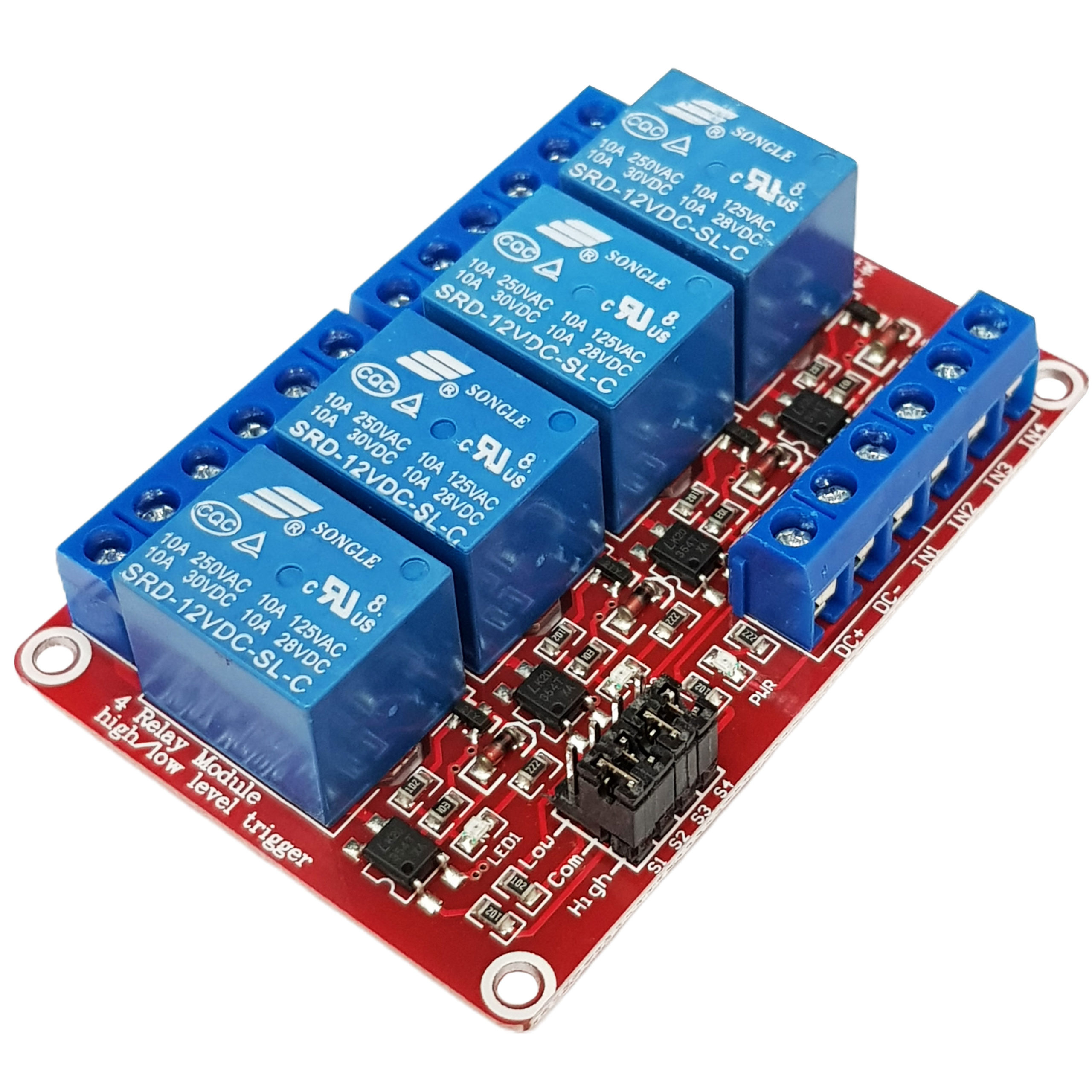 Module 4 Relay Kích H/L 12VDC - Nshop