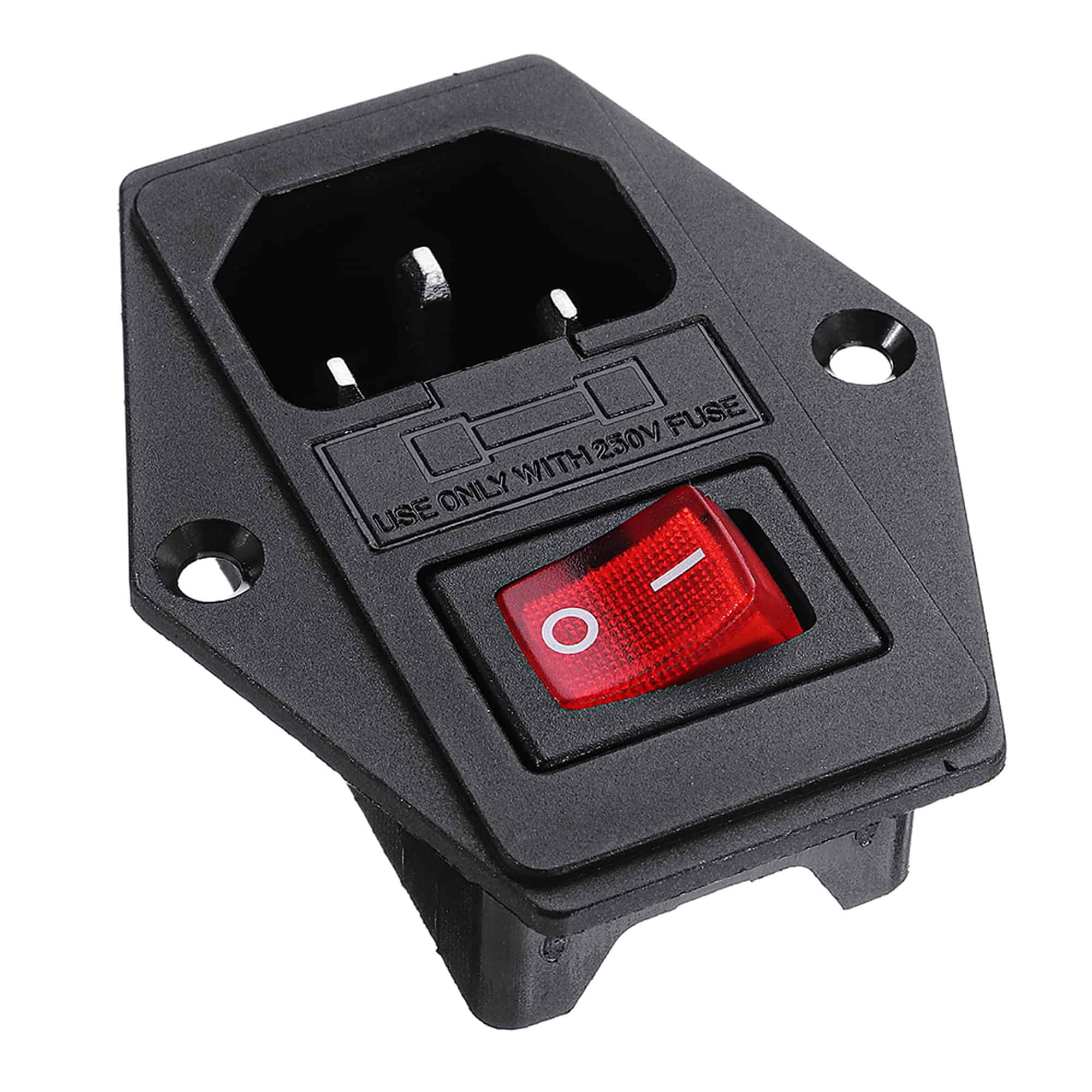 Ổ cắm dây nguồn AC-01A 250V-10A tích hợp công tắc - Nshop