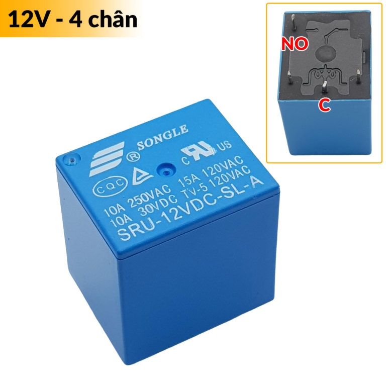 Relay 12VDC 10A 5 chân - Nshop