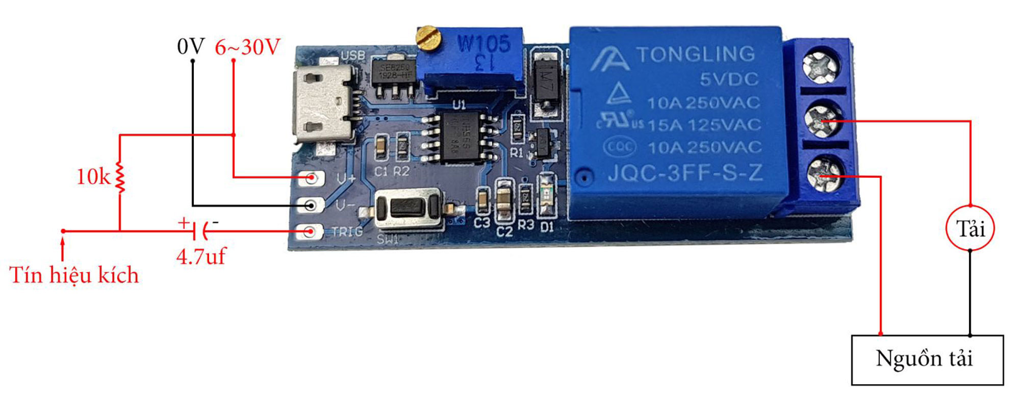Module Relay Tạo Trễ 1 Kênh - Nshop