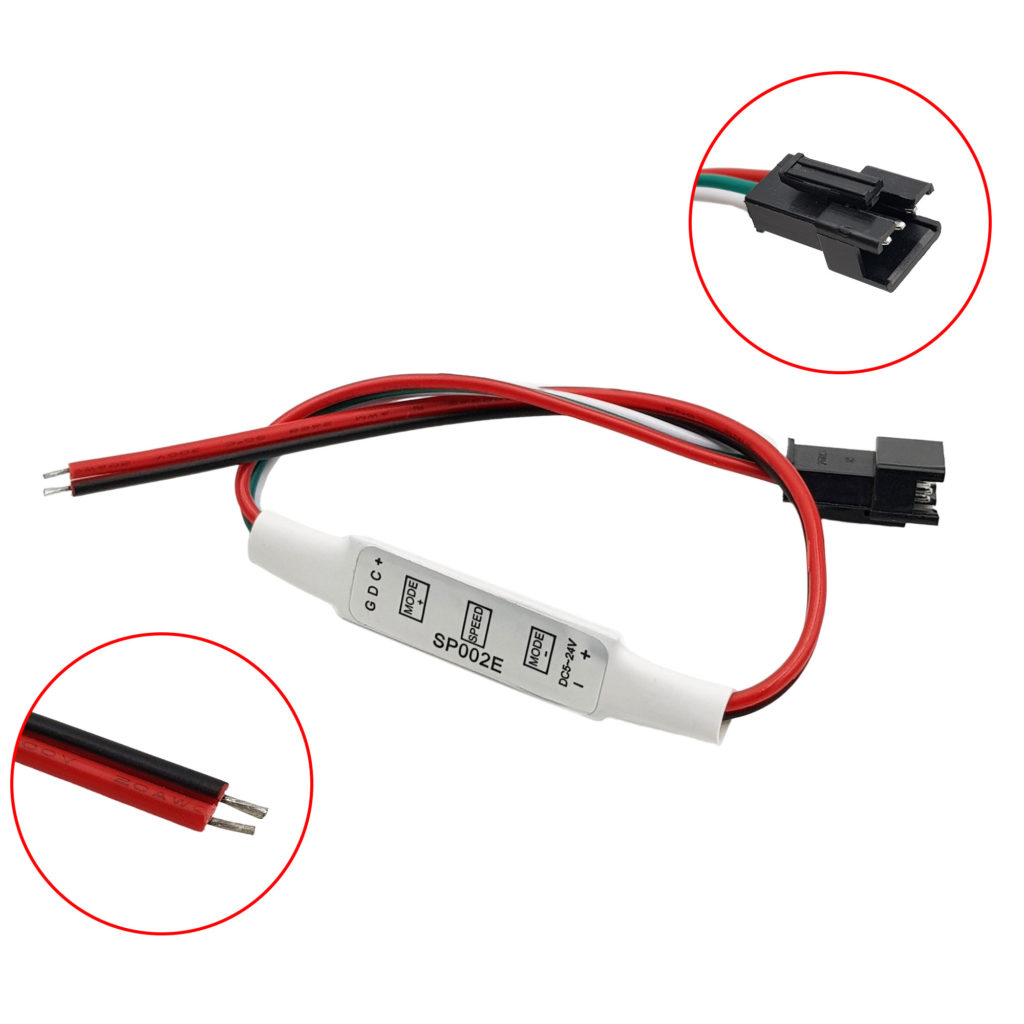 Bộ driver led WS2811 WS2812 3 nút SP002E 600 điểm ảnh Đầu vào Jack DC ...