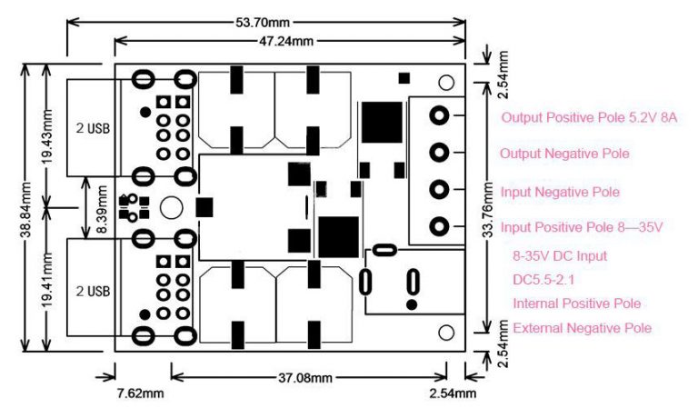 Mạch sạc giảm áp 5v 4 cổng usb - Nshop