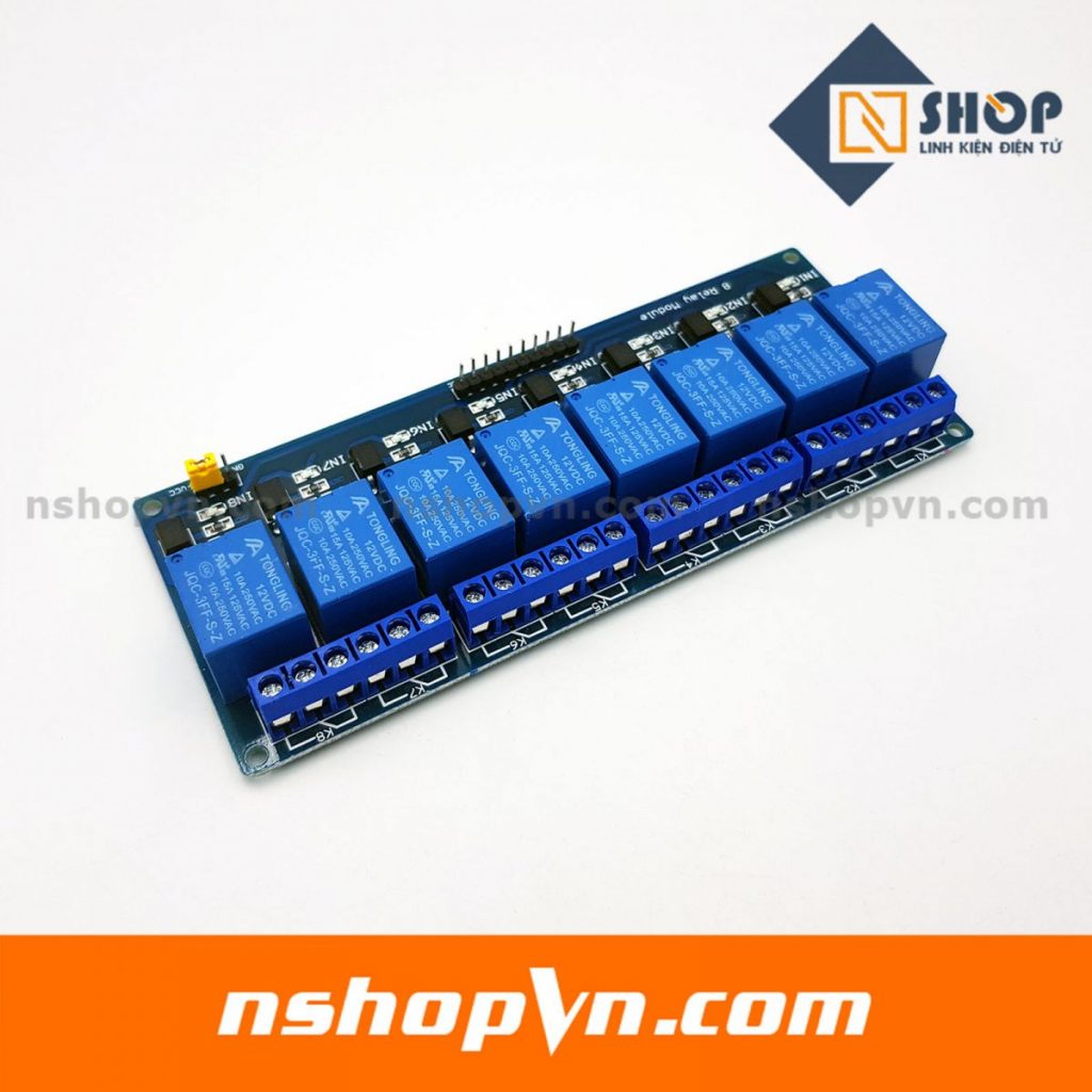 Module 8 Relay Với Opto Cách Ly 12VDC 10A - Nshop