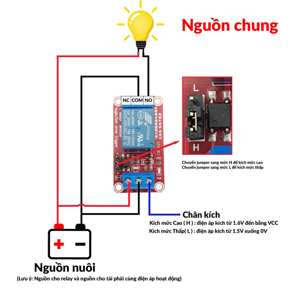 Module 1 Relay Với Opto Cách Ly Kích H/L (12VDC) - Nshop