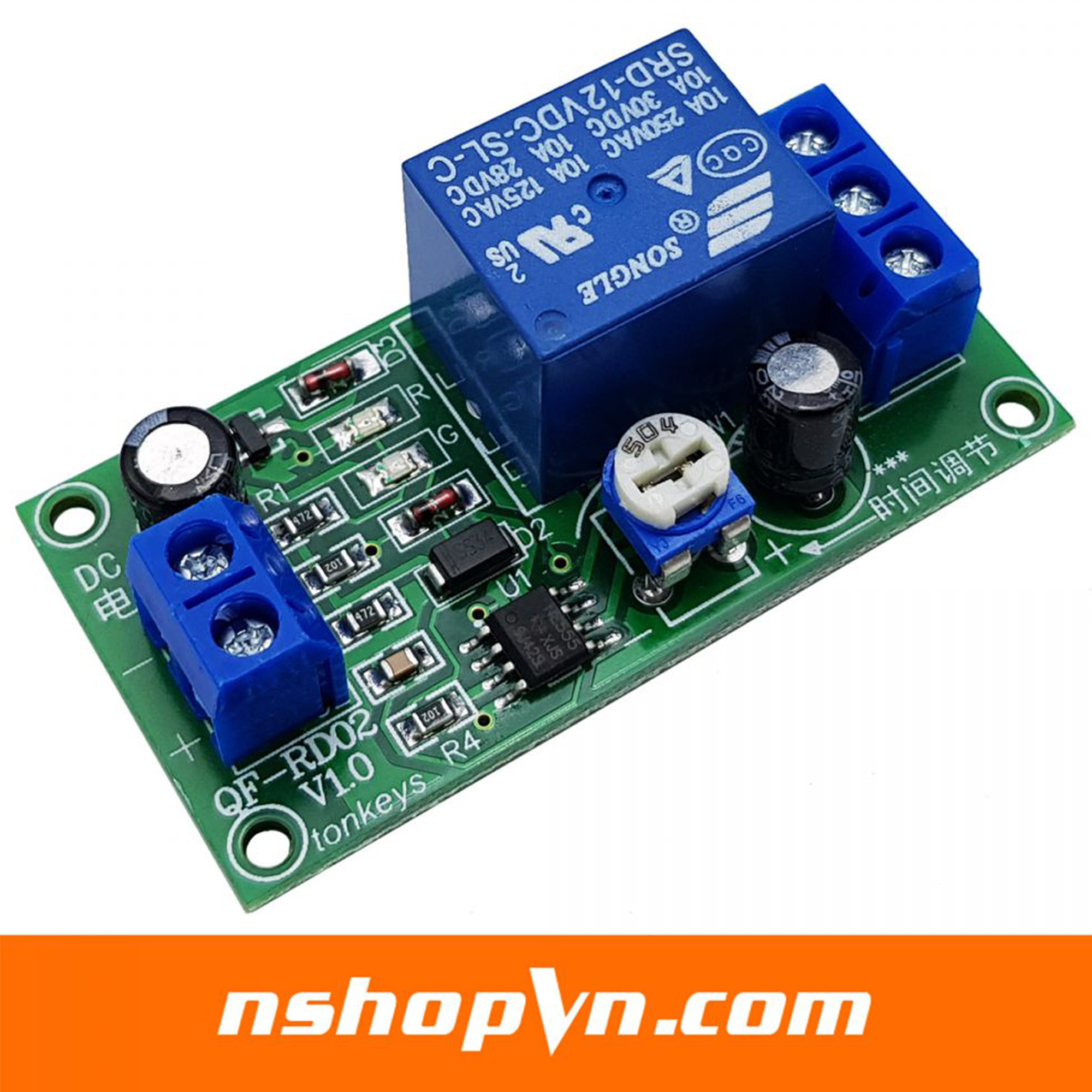 Module relay tạo trễ 0 - 60s QF-RD02 V1.0 - Nshop