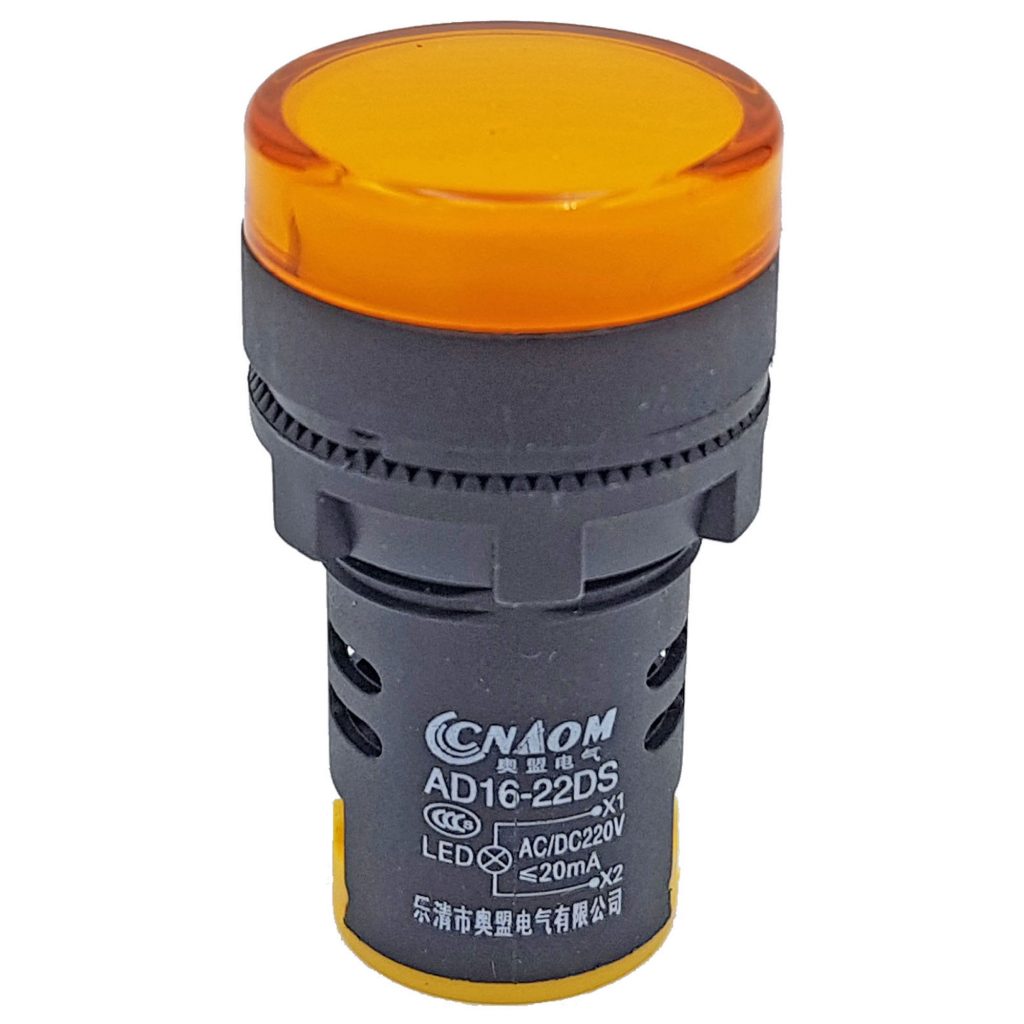 Đèn báo AD16-22DS vàng 12VDC/AC - Nshop