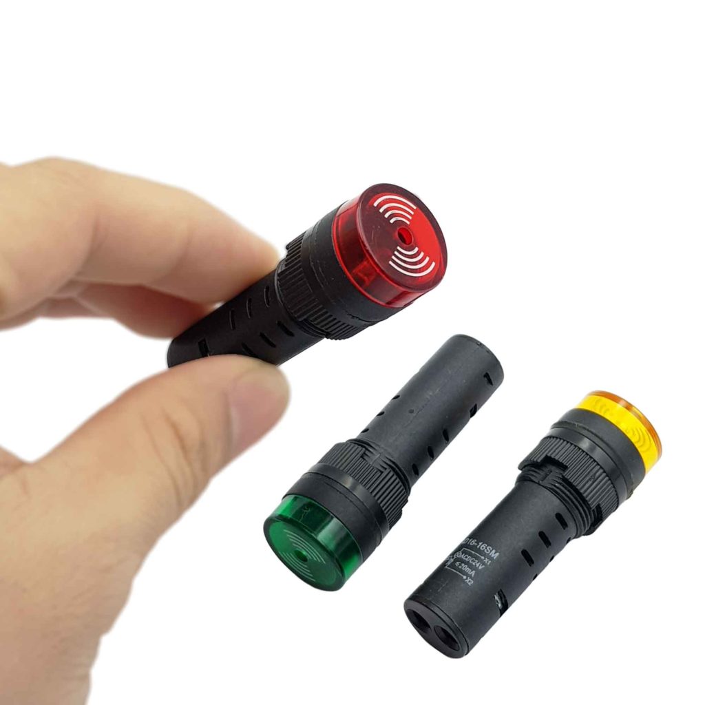 Đèn báo có còi AD16-16SM màu đỏ 12V - Nshop