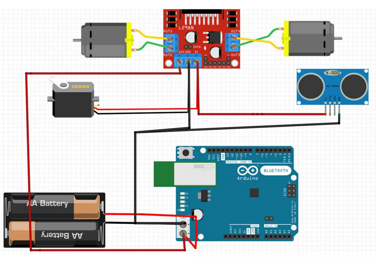 Combo tự làm xe 3 bánh tránh vật cản Arduino - Nshop