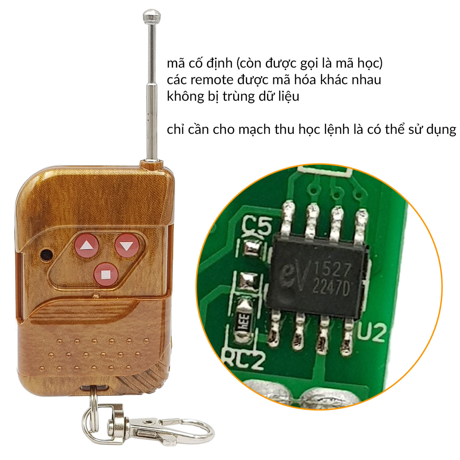 Remote 3 kênh mã cố định sử dụng IC EV1527 Tần số 315Mhz - Nshop