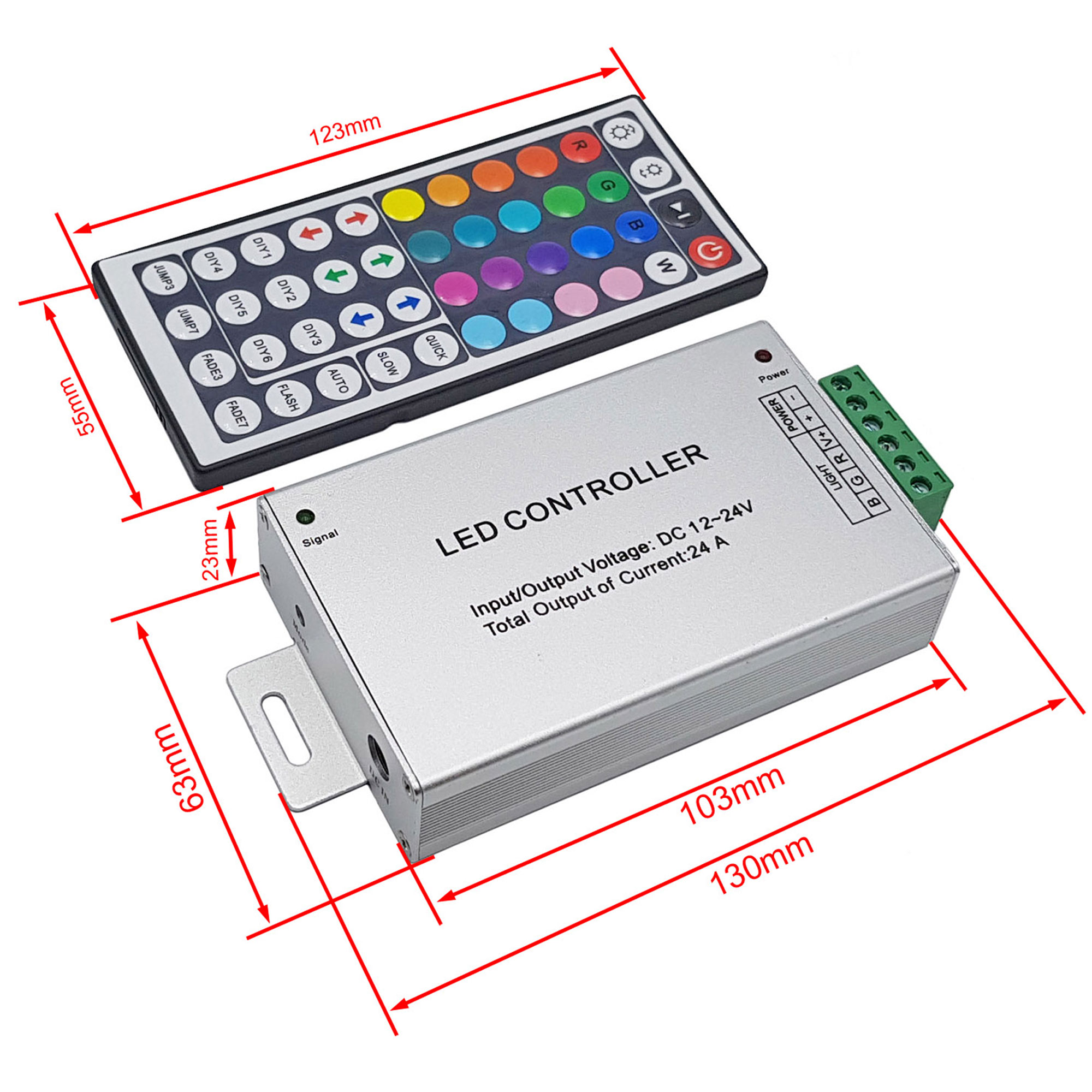 Bộ điều khiển Led Rgb Controller 12-24V 24A + Remote 44 phím - Nshop