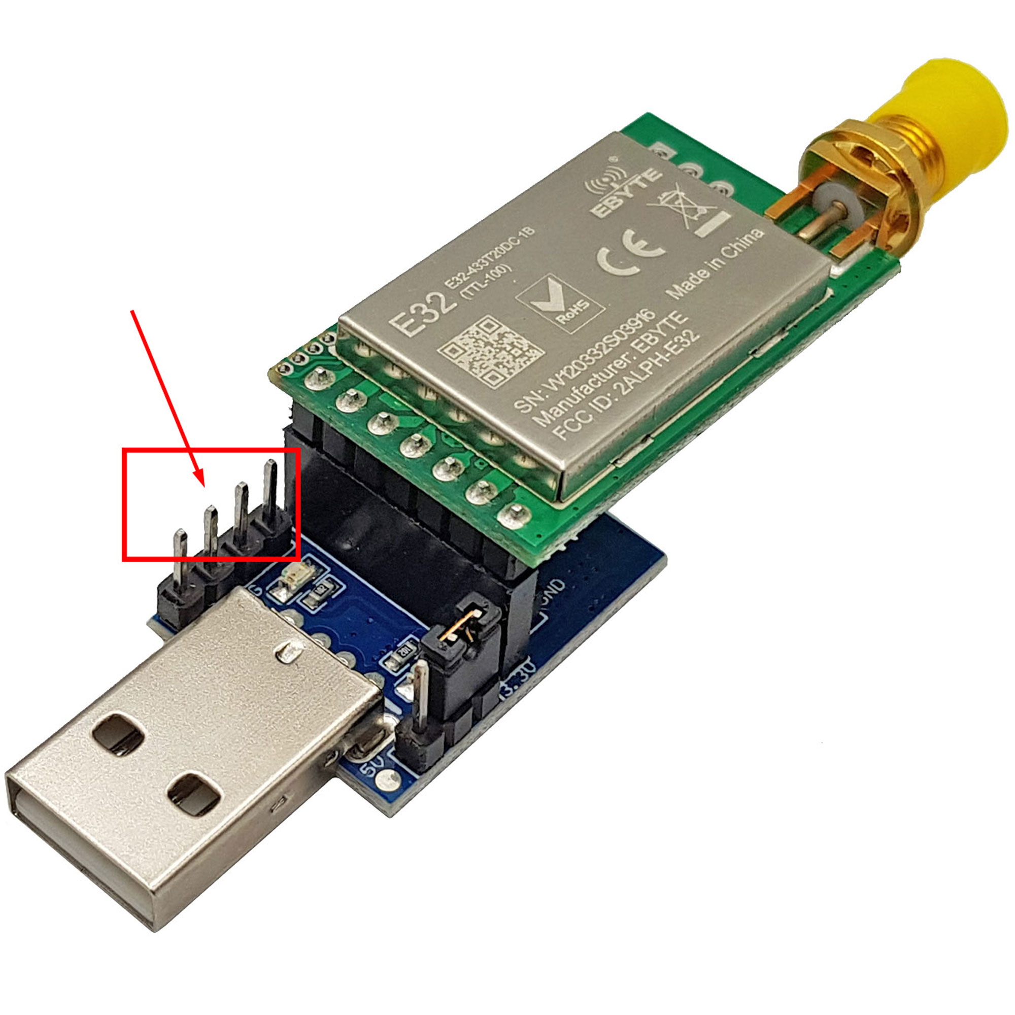 Module RF SX1278 Lora E32 433T20D 433Mhz 3000m - Nshop
