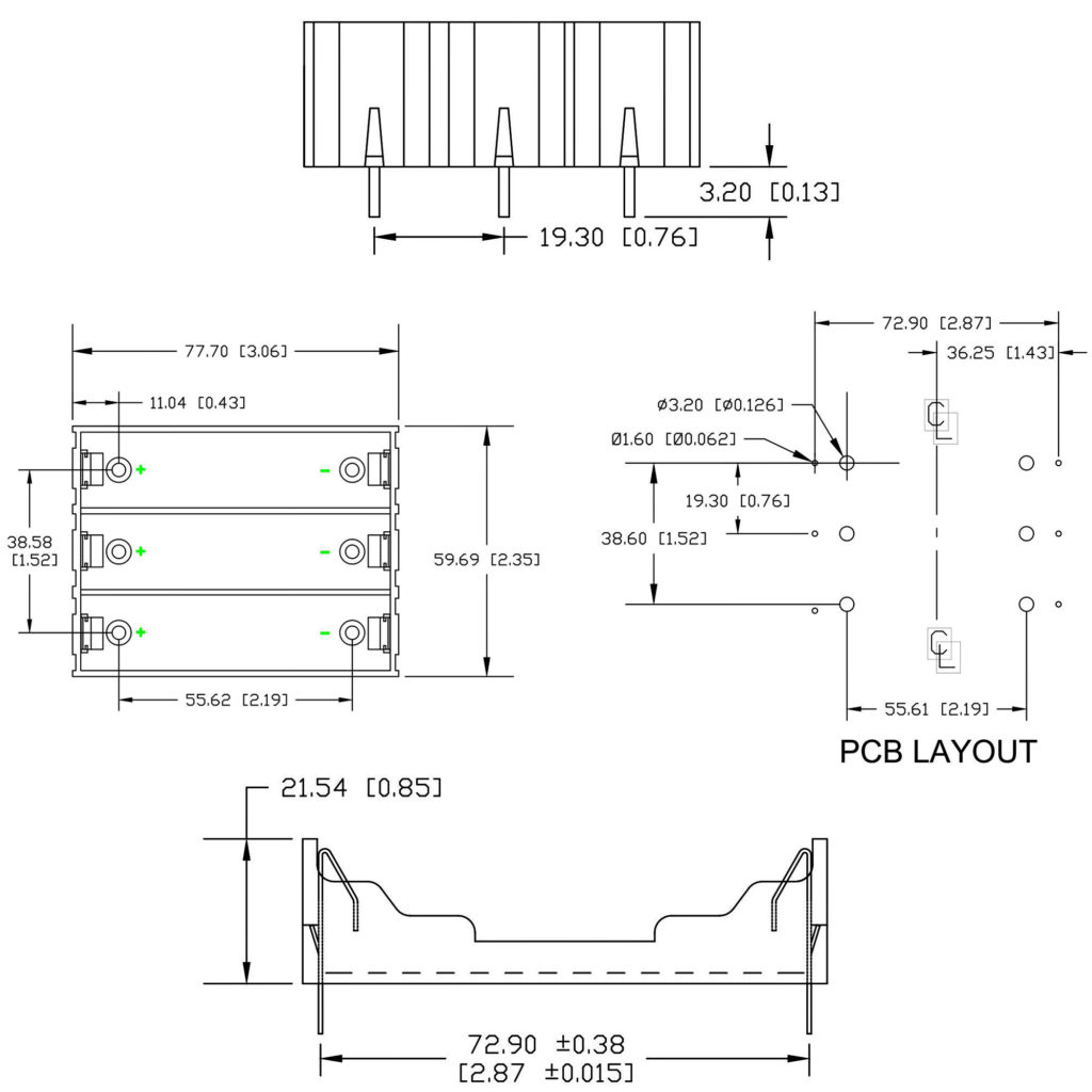 Đế pin 18650 hàn PCB 4 cell - Nshop