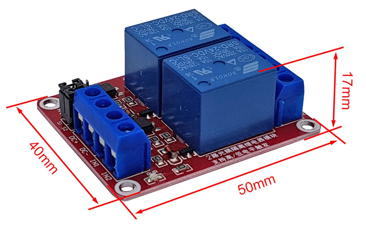 Module relay với opto cách ly kích H/L 24VDC 10A 8 Relay - Nshop