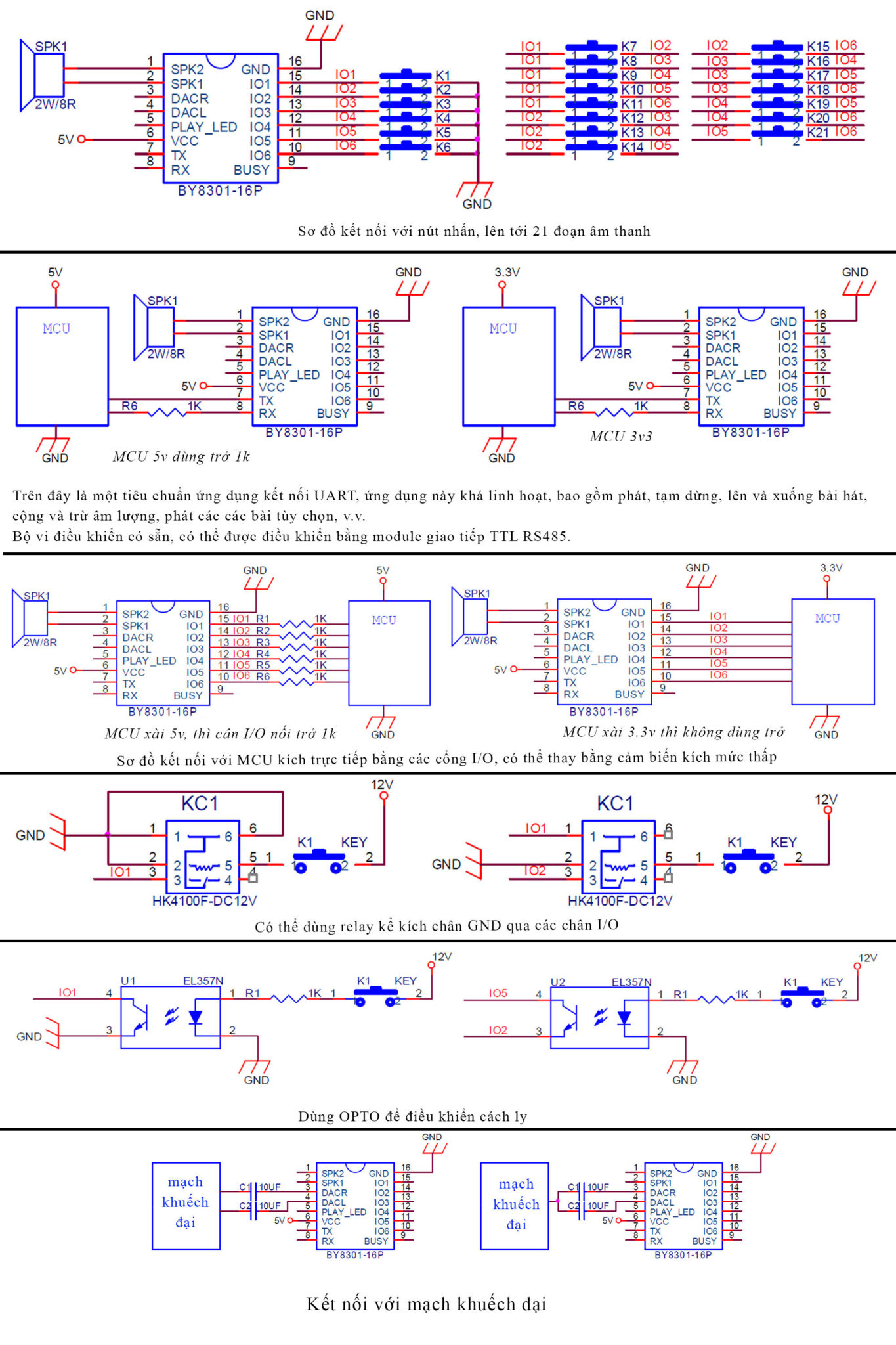 Module phát âm thanh MP3 BY8301-16P - Nshop