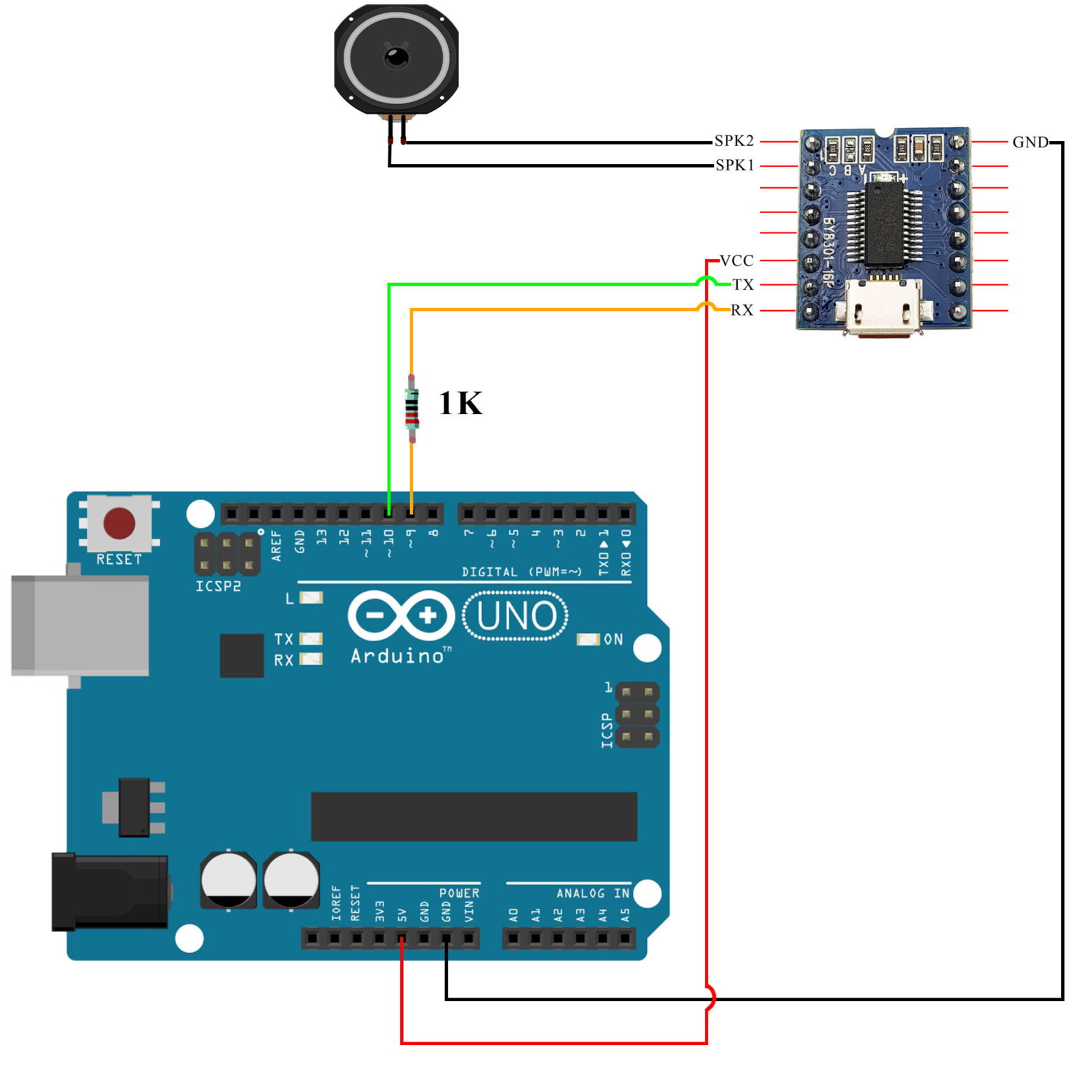 Module phát âm thanh MP3 BY8301-16P - Nshop