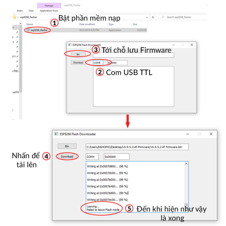 Hướng Dẫn Nạp Firmware Cho Esp 01 Esp01s Nạp Firmware Cho Esp8266 Node Mcu Cách Tạo File Hex