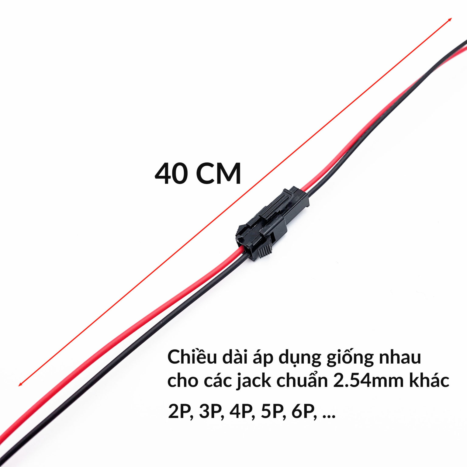 Cặp Jack kết nối đực cái 2.54mm dài 40cm SM-2P - Nshop