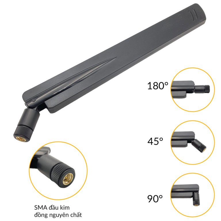 Anten Wifi 18dBi băng tần 600-6000Mhz hỗ trợ 5G 4G 3G 2G GSM GPRS chuẩn SMA - Nshop