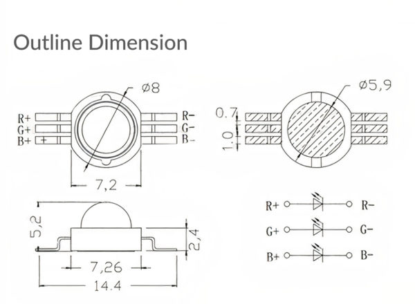 Chip Led RGB 6 chân 3X3W - Nshop