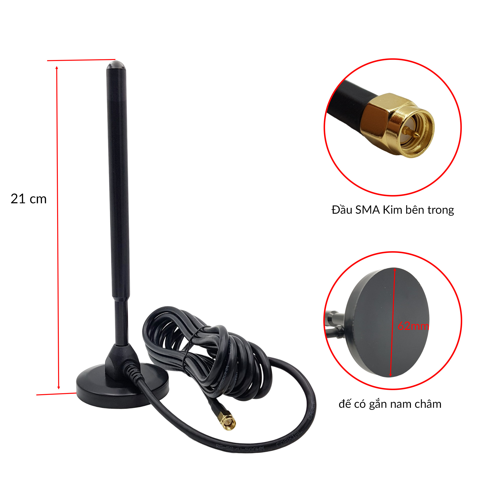 Anten RF Lora 433Mhz 35dBi đầu ra SMA - Nshop