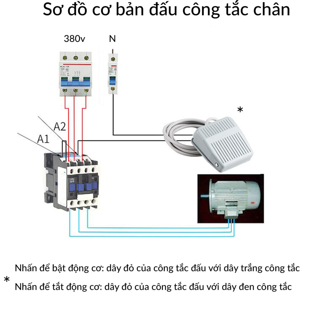 Công tắc bàn bàn đạp chân TFS-201 220V/10A cáp dài 2 mét - Nshop