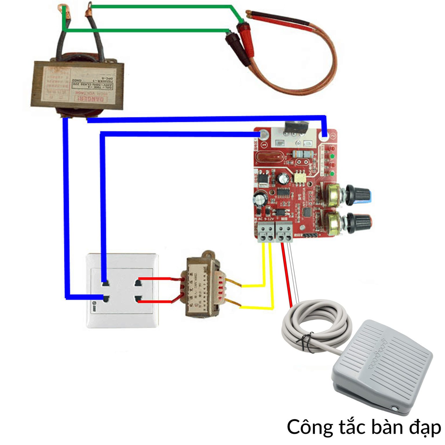 Công tắc bàn bàn đạp chân TFS-201 220V/10A cáp dài 2 mét - Nshop