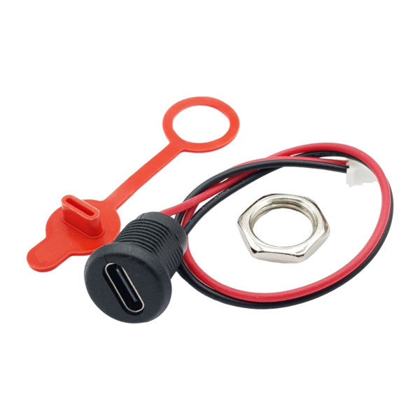 Jack nguồn Type C 2 dây có nắp chống nước - Nshop