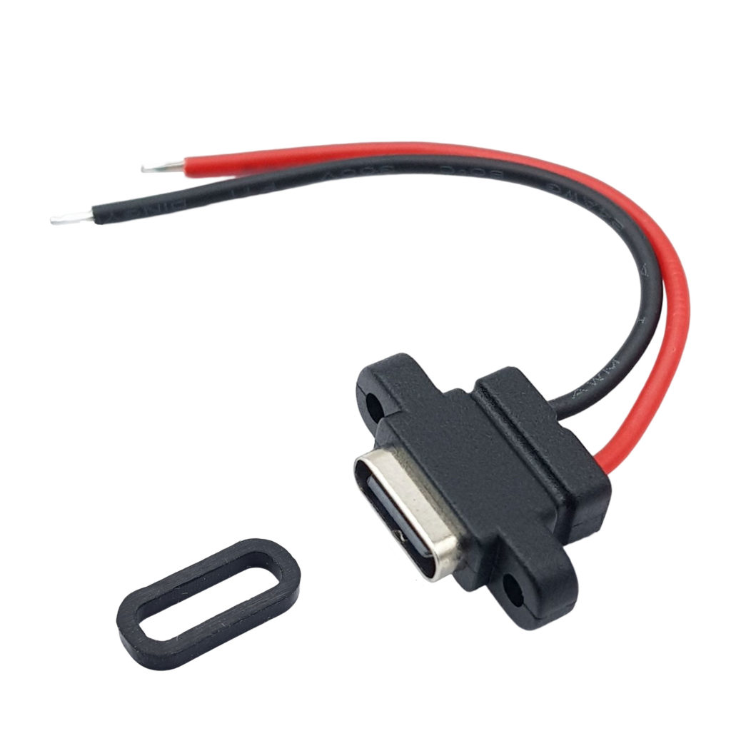 Jack nguồn Type C 2P có tai - Nshop