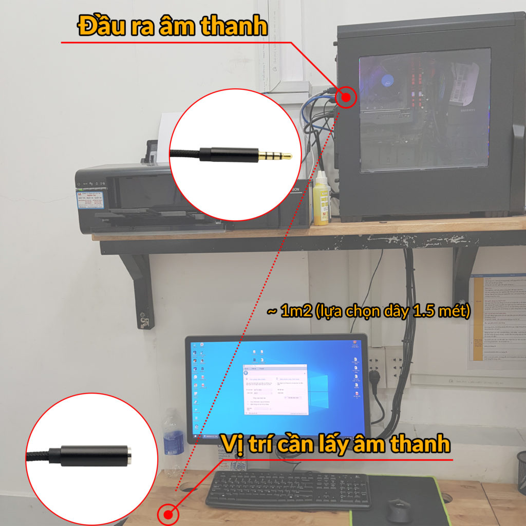 Dây nối dài loa tai nghe jack âm thanh 3.5mm - Nshop