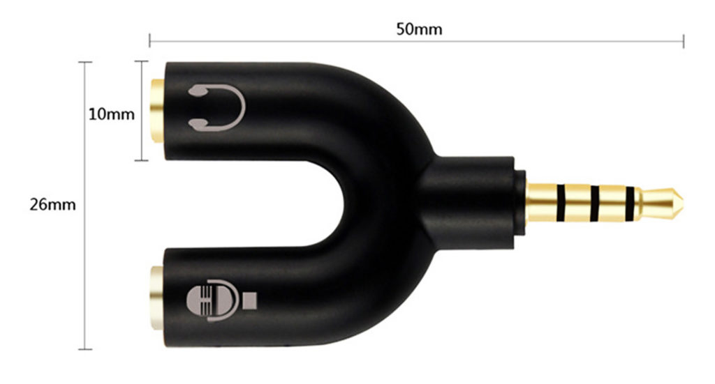 Đầu chia 2 cổng jack 3.5mm 4 nấc ra Loa và Mic - Nshop