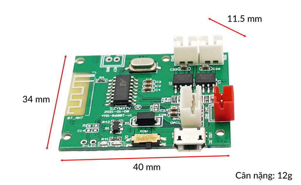 Mạch Khuếch Đại Âm Thanh Bluetooth 5.0 2x5W YMX-868BT - Nshop