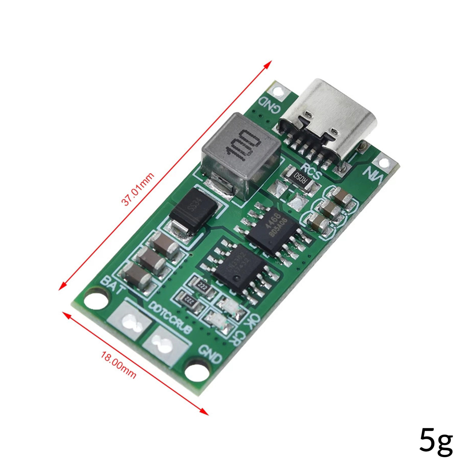Mạch sạc Pin Li-ion 18650 cổng USB Type-C 3-6V sang 4S-2A (16.8V) - Nshop