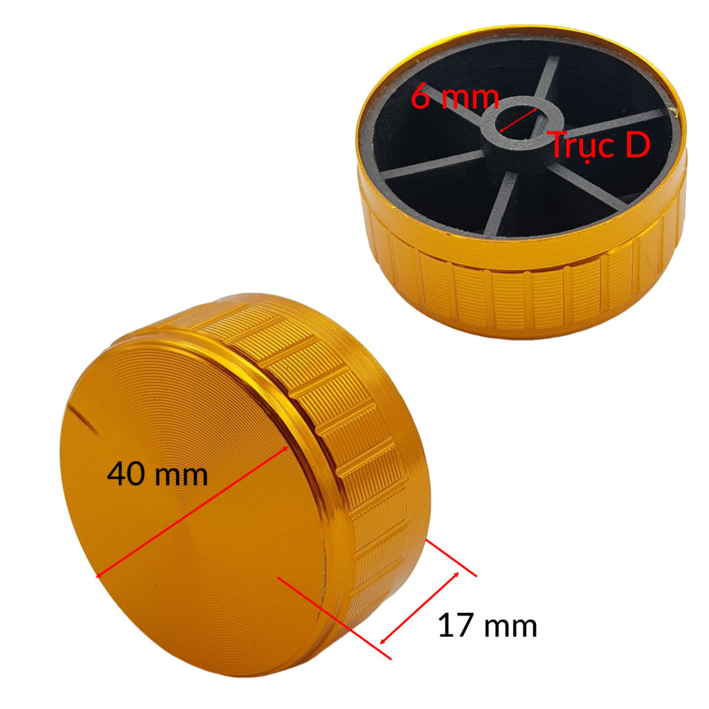 Núm vặn Volume âm lượng 40x17mm Trục D 6mm - Nshop