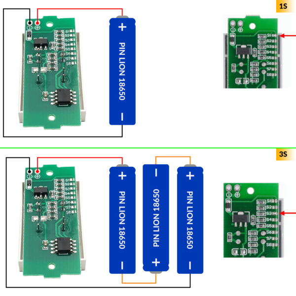 Mạch hiển thị dung lượng pin đa năng 1/2/3/4/5/6/7/8S - Nshop