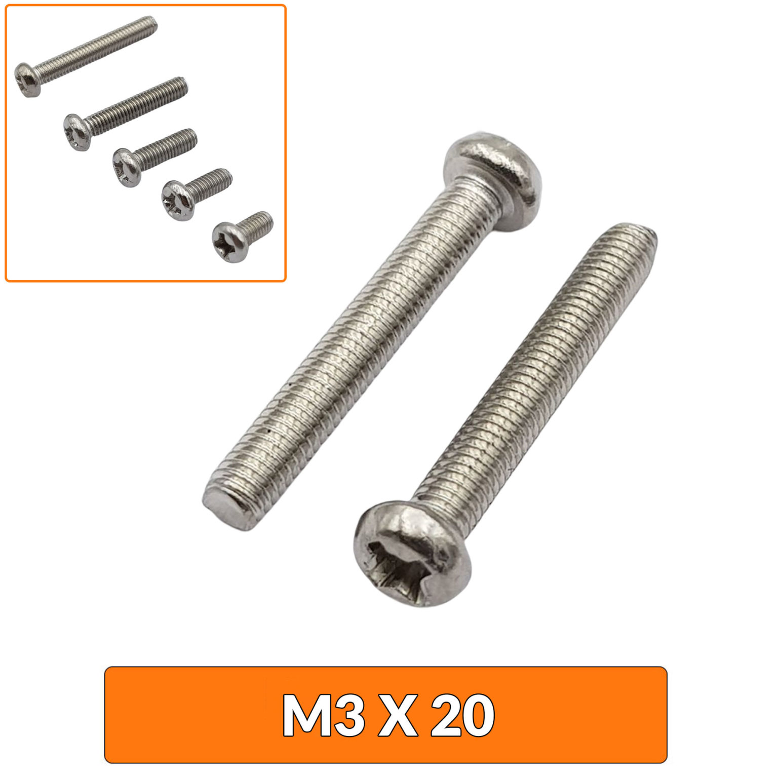 Ốc vít đầu tròn inox 304 M3x20mm (50 con) - Nshop