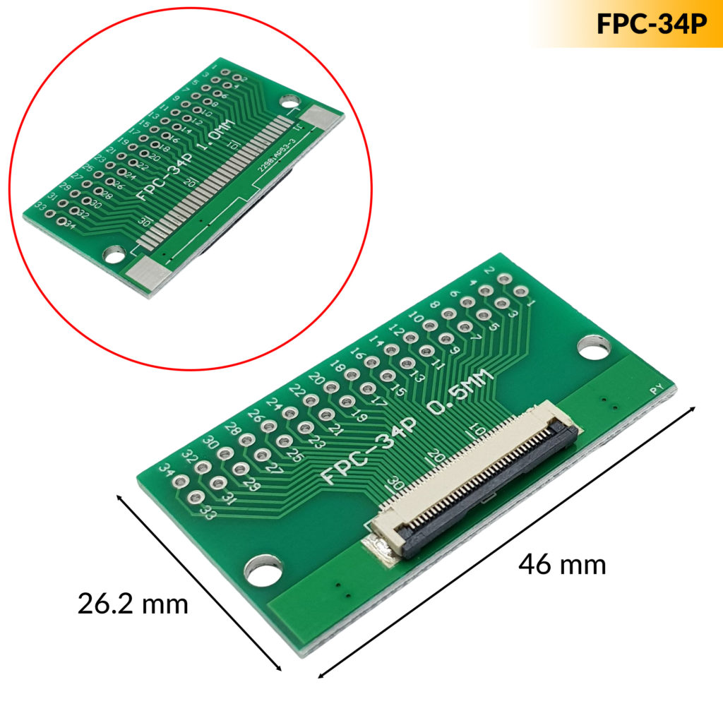 Đế ra chân cổng FFC/FPC 0.5mm sang chân 2.54mm 12 Pin - Nshop