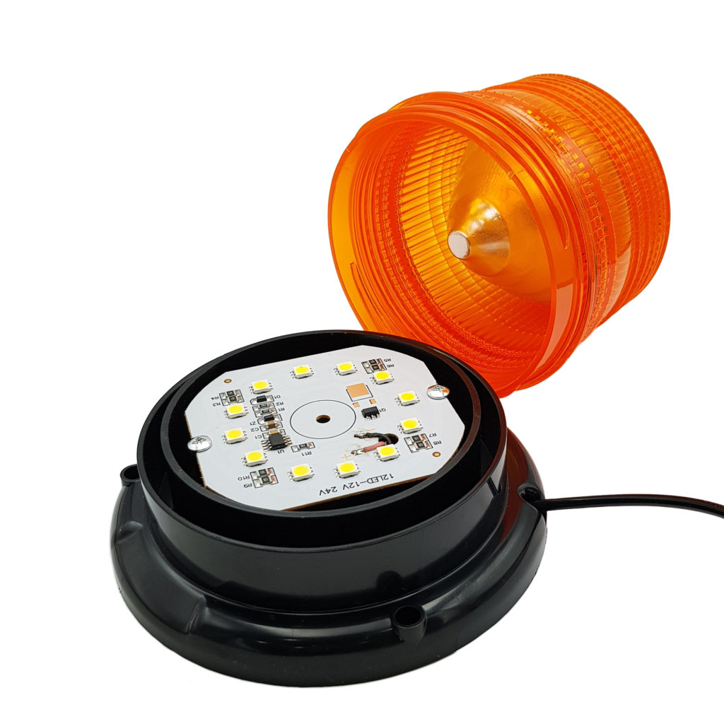 Đèn Led nháy cảnh báo 12-24V có đế hút nam châm màu Xanh Dương - Nshop