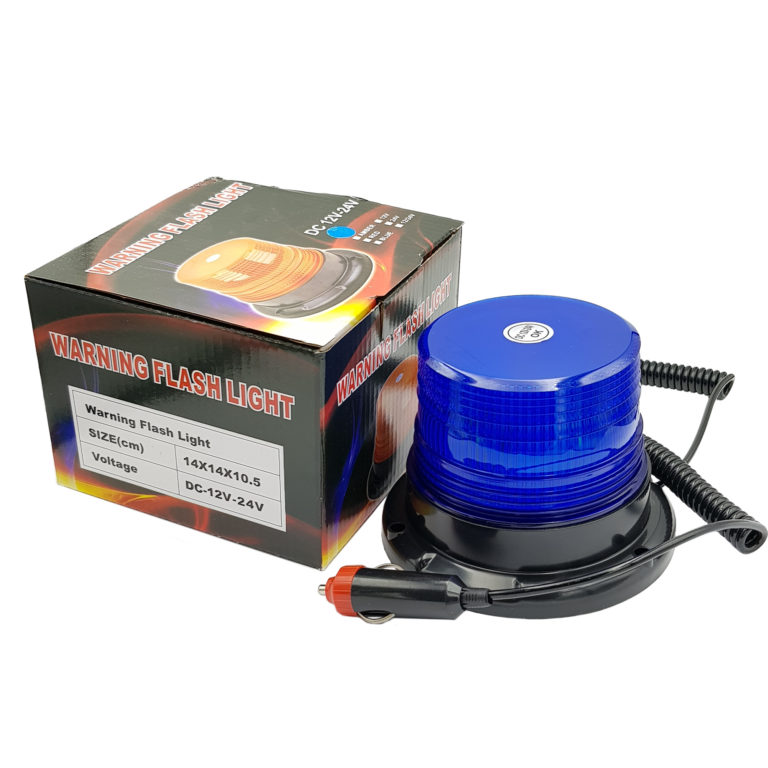 Đèn Led nháy cảnh báo 12-24V có đế hút nam châm màu Xanh Dương - Nshop