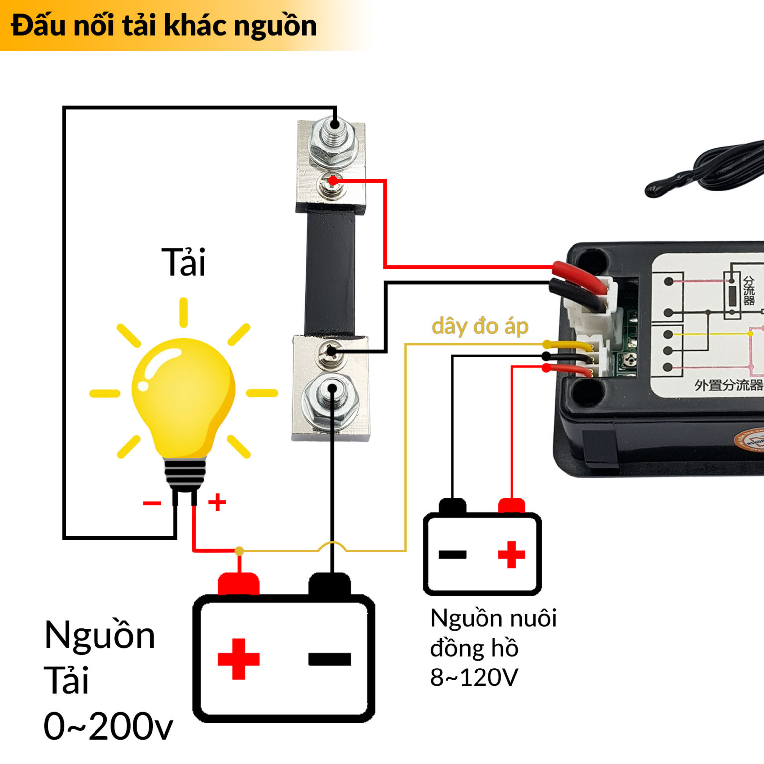 Đồng Hồ Đo Dòng Áp Công Suất đa năng KWS-DC200-100A - Nshop