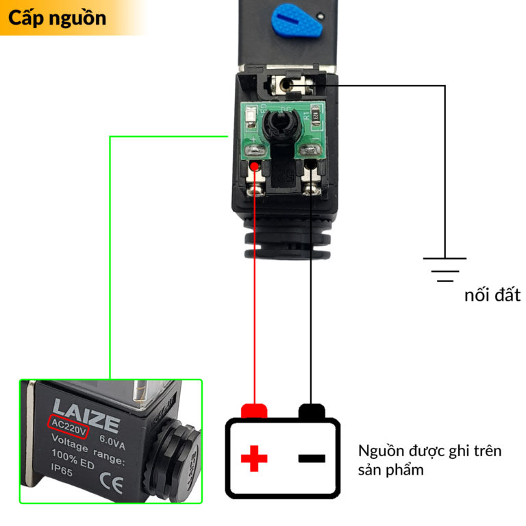 Van điện từ (solenoid) khí nén 5/2 LAIZE 4V210-08 cấp nguồn 220V - Nshop