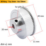 Puly GT2 60 răng | trục 6mm | bề rộng đai 10mm - Nshop