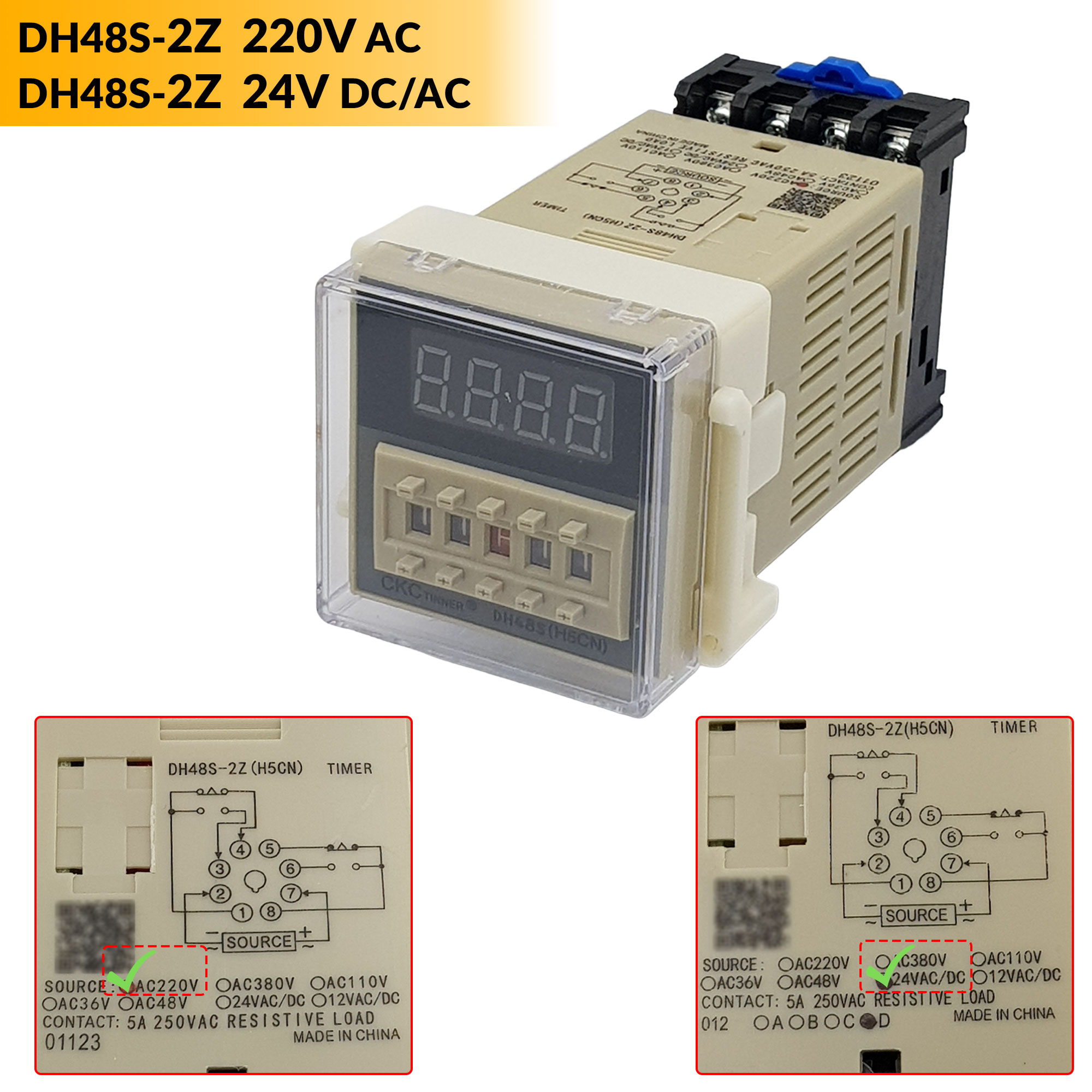 Timer điện tử 2 relay DH48S-2Z - Nshop