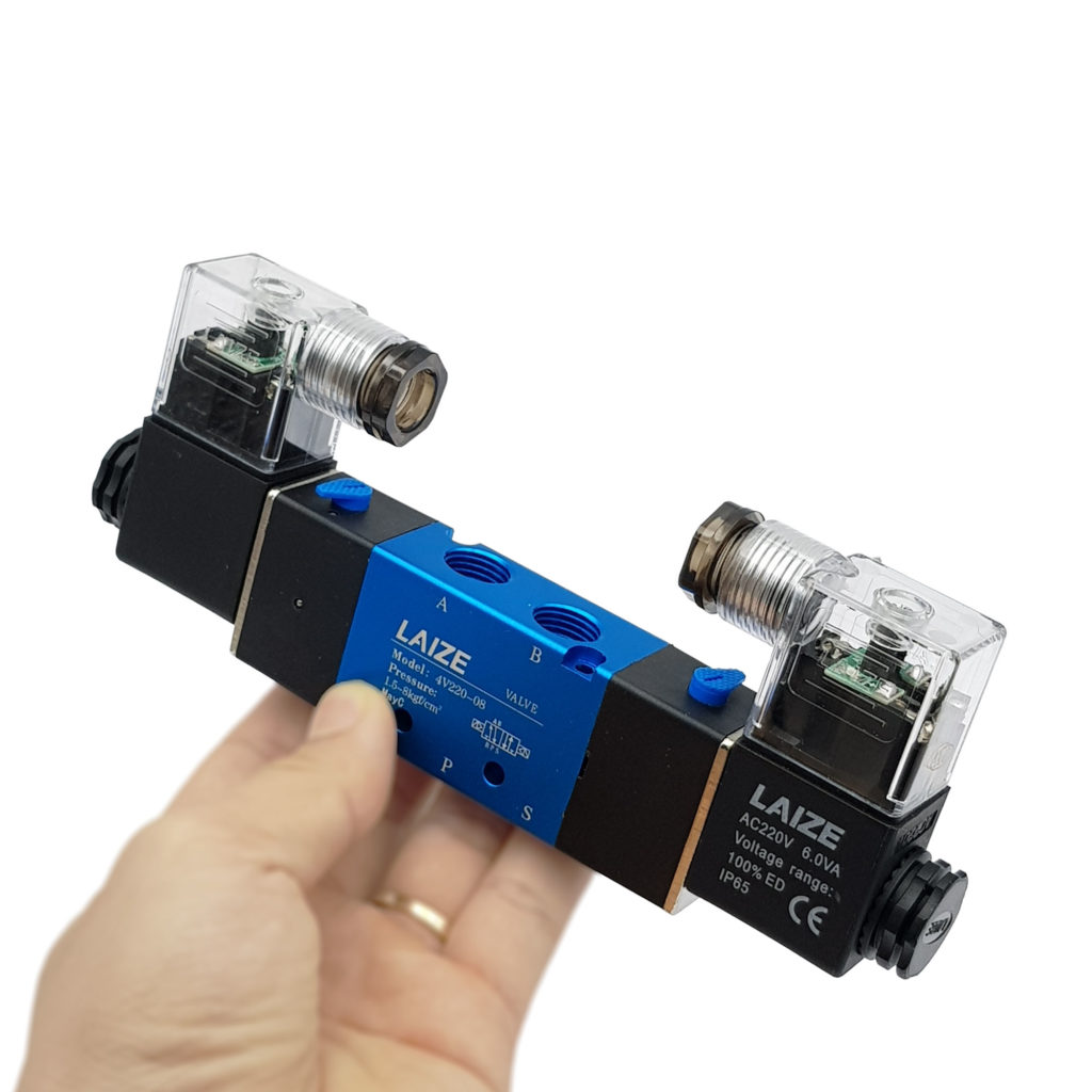 Van điện từ khí nén (Solenoid) 5/2 LAIZE 4V220-08 hai cuộn hút 24V - Nshop