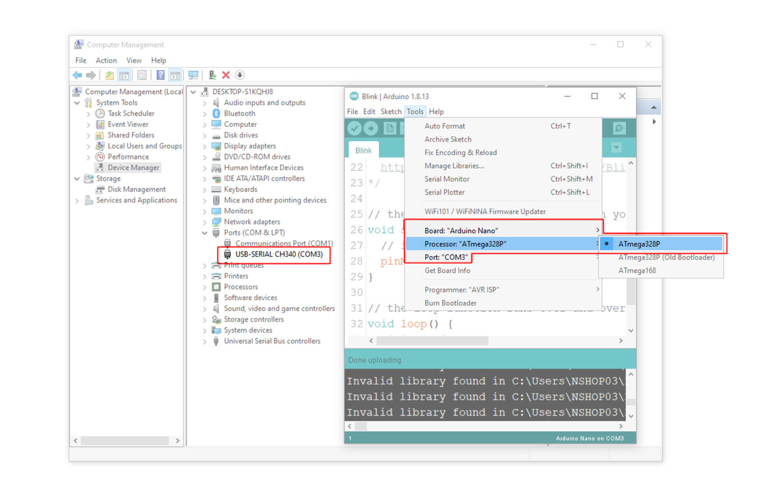 Board Arduino Nano 3.0 ATmega328P Type-C - Nshop